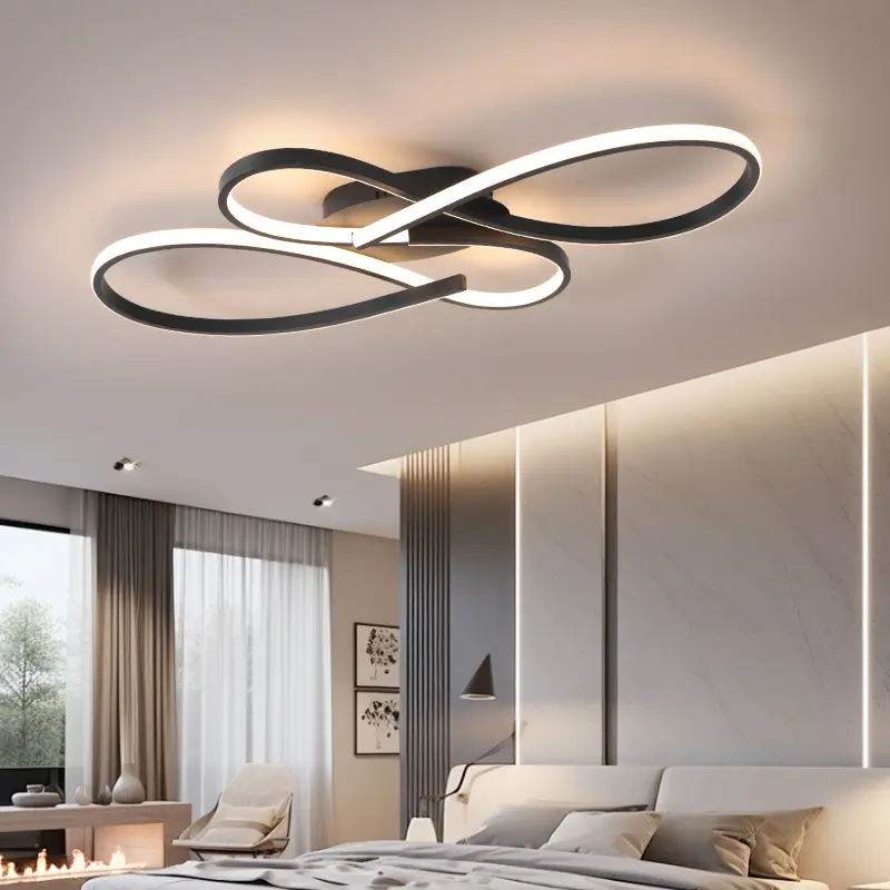 Modern Black Led Ceiling Lights For Living, Bedroom, And Study.