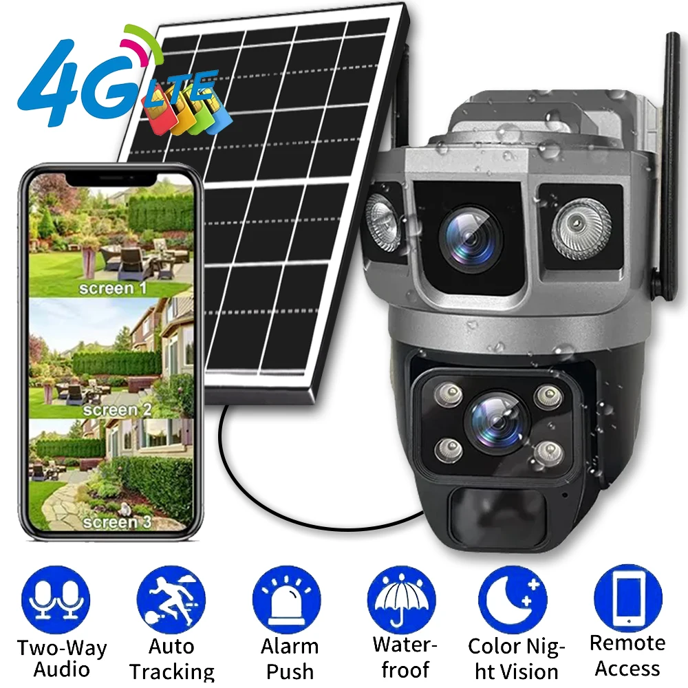 Preisvergleich für V380 Pro 4G Solarkamera Dual Lens Triple Überwachung Ansichten Outdoor ...