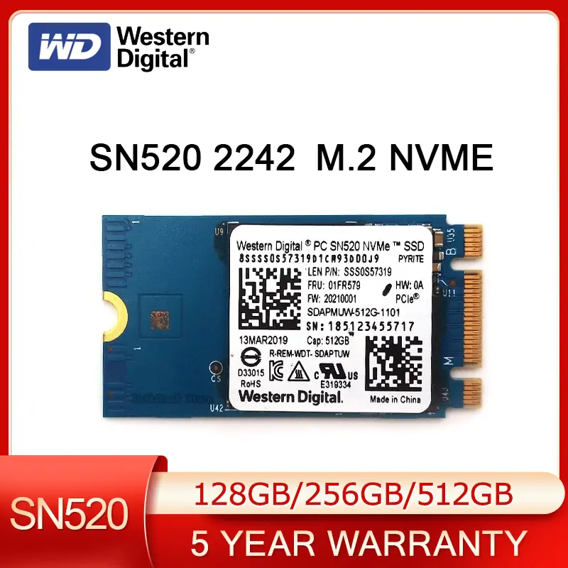 High-Speed Western Digital Nvme Ssd For Laptops, 512Gb, 256Gb, 128Gb.