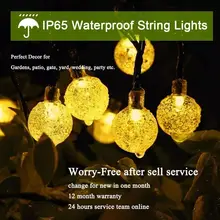 Waterproof Solar Crystal Globe Lights For Garden And Christmas Decorating.