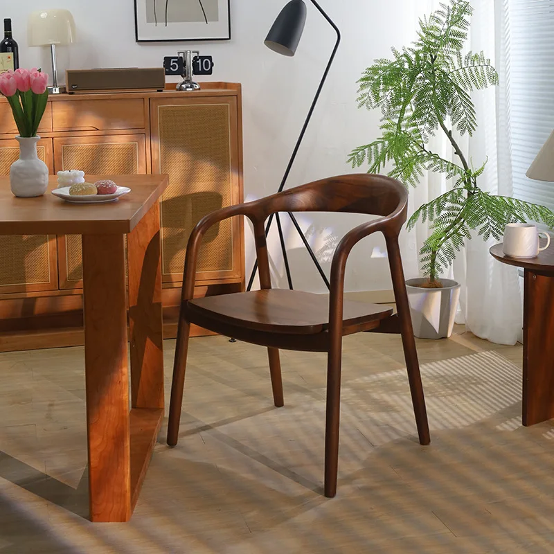 Silla Shumet de nogal negro de América del Norte, silla de comedor ...