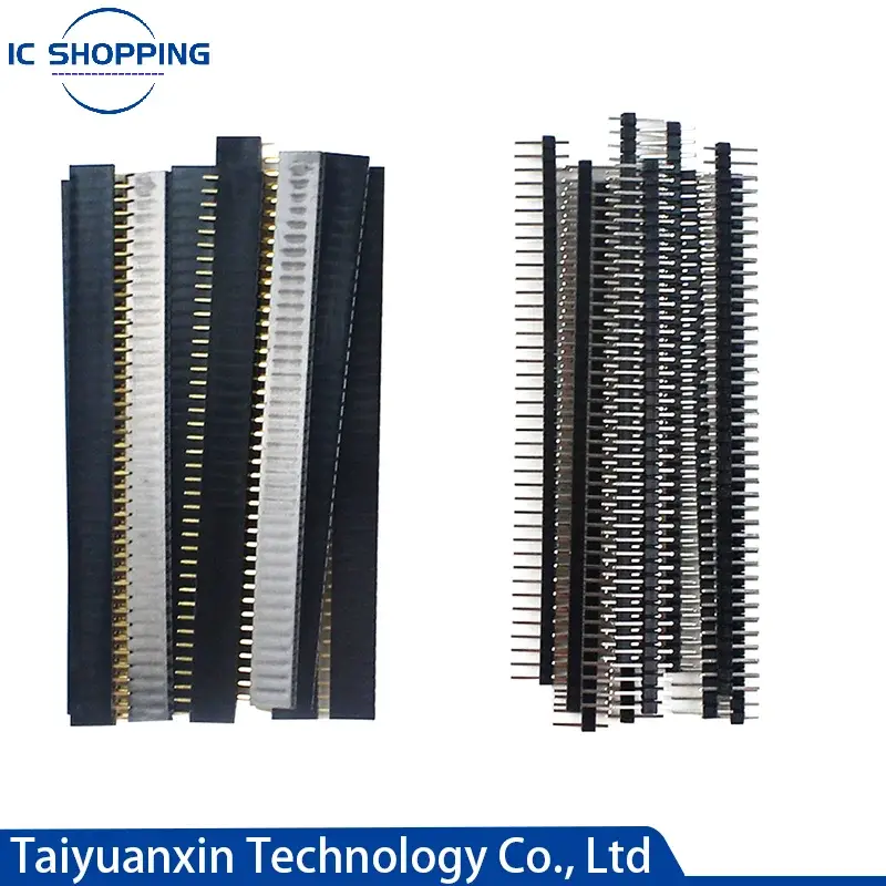Black 10Pcs 40-Pin Jst Connector Strip For Arduino, Perfect For Circuits.