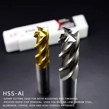 High Precision Hss Cobalt End Mills, 2-4 Flutes, Aluminum Milling Tools.