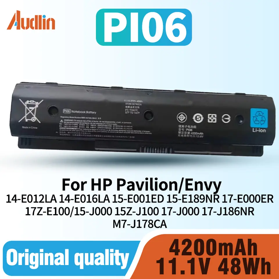 PI06 Battery for HP 710416-001 Pavilion 14 15 17 Series Envy 15-J000 17 ...