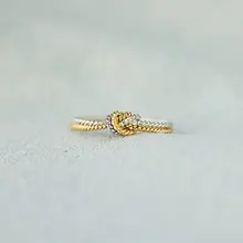 Elegant Two-Tone Knot Rings, Perfect Daily Fashion Jewelry!