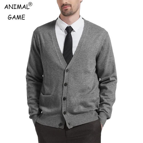 Cárdigan Para Hombre, Suéter Vintage Con Cuello En V, Manga
