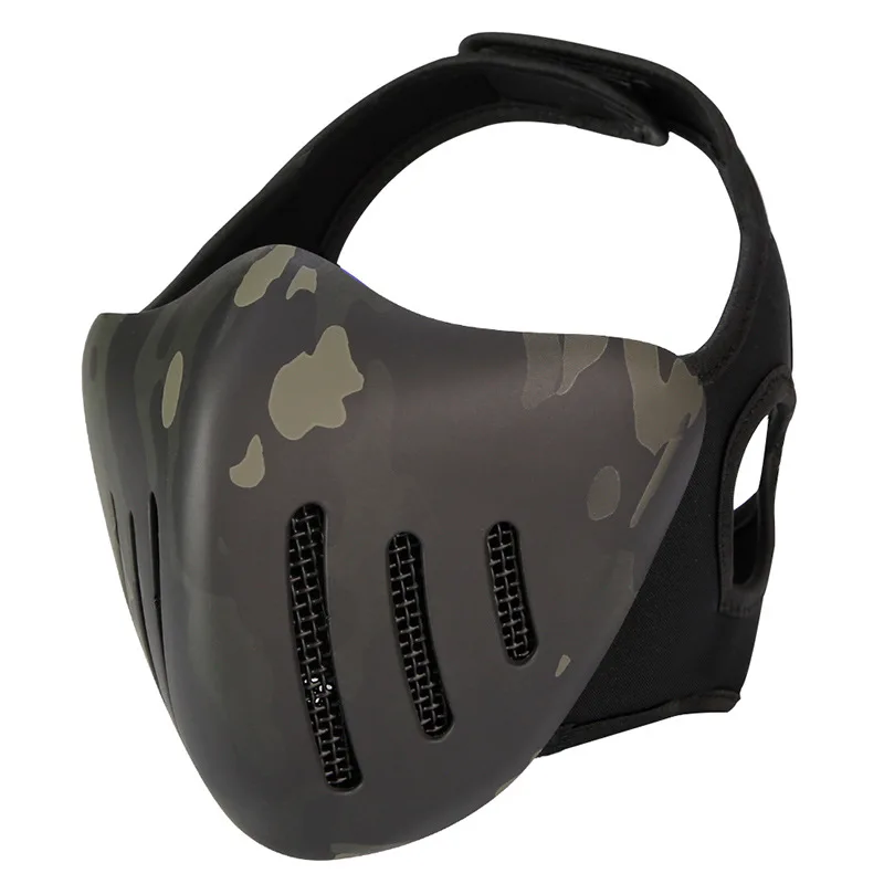 Half Face Skull Tactical Mask Paintball Airsoft Sports Mask CS Wargame ...