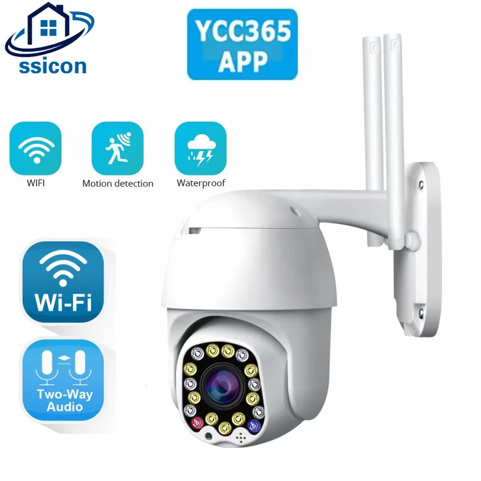 2MP 1080P YCC365 Plus APP Wireless PTZ IP Dome Camera Full Color Motion ...