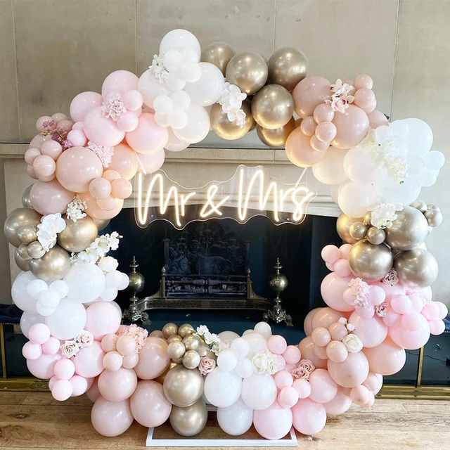 164PCS Champage Gold White Balloon Arch Garland Birthday Party Wedding Decoration Pink Baby Shower Bride to be Ballons AliExpress