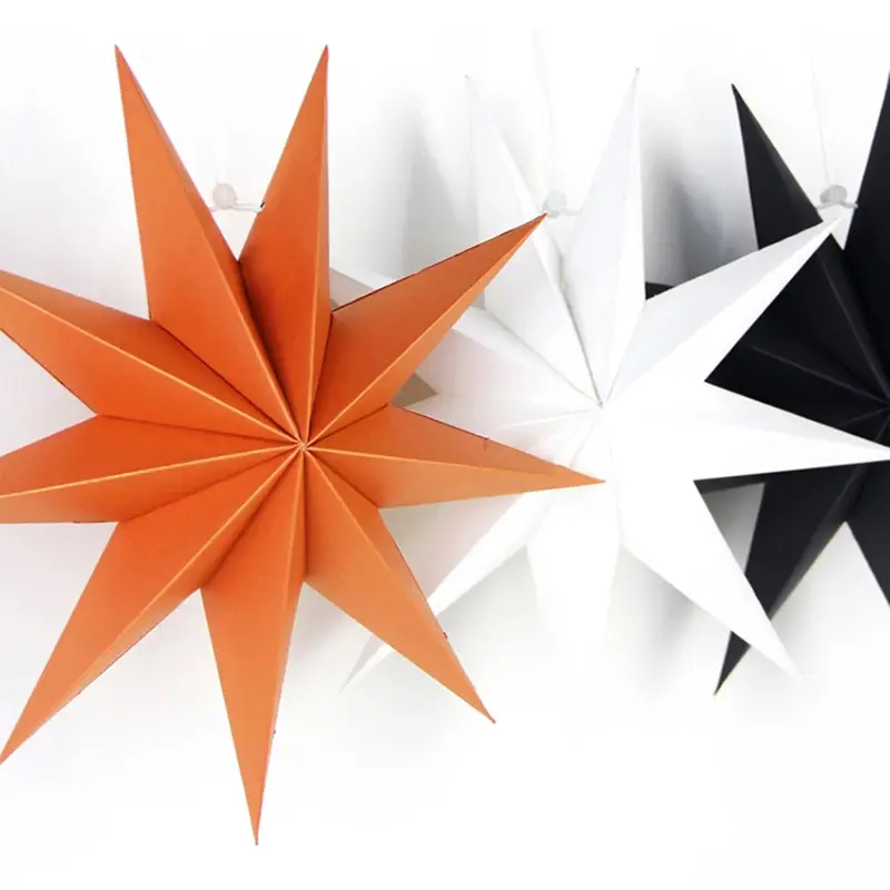Luminous 9-Pointed Paper Star Decor For Festive Occasions!