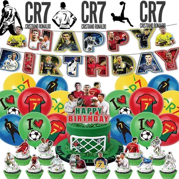 Cristiano Ronaldo Theme Birthday Party Figure Action Image Banners Cake ...