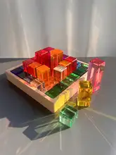 High-Transparent Rainbow Stacking Blocks For Kids' Open Play.