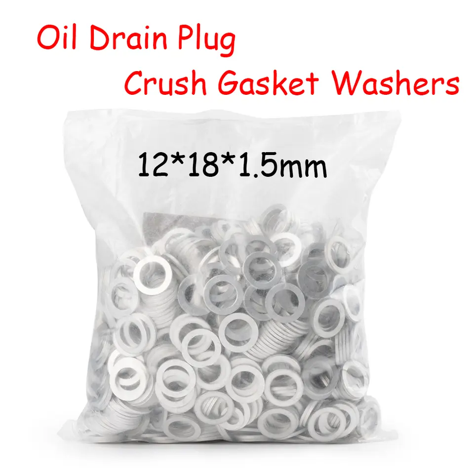 50PCS Engine Oil Drain Plug Crush Gasket Washers Seals Flat Washer Ring ...