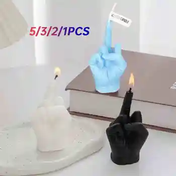 5-1pcs 3D DIY Middle Finger Candle Funny Silicone Mold Hand Gesture ...