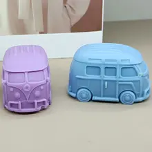 Mini Bus Silicone Candle Mold 3D Car Crafts Resin Plaster Casting Molds ...