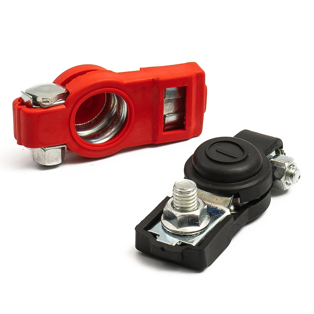 2Pcs Car Boat Truck Battery Terminal Connectors Positive Negative Top ...