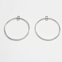 10pcs Silver Plated Geometric Shape Hollow Round Alloy Pendant DIY ...