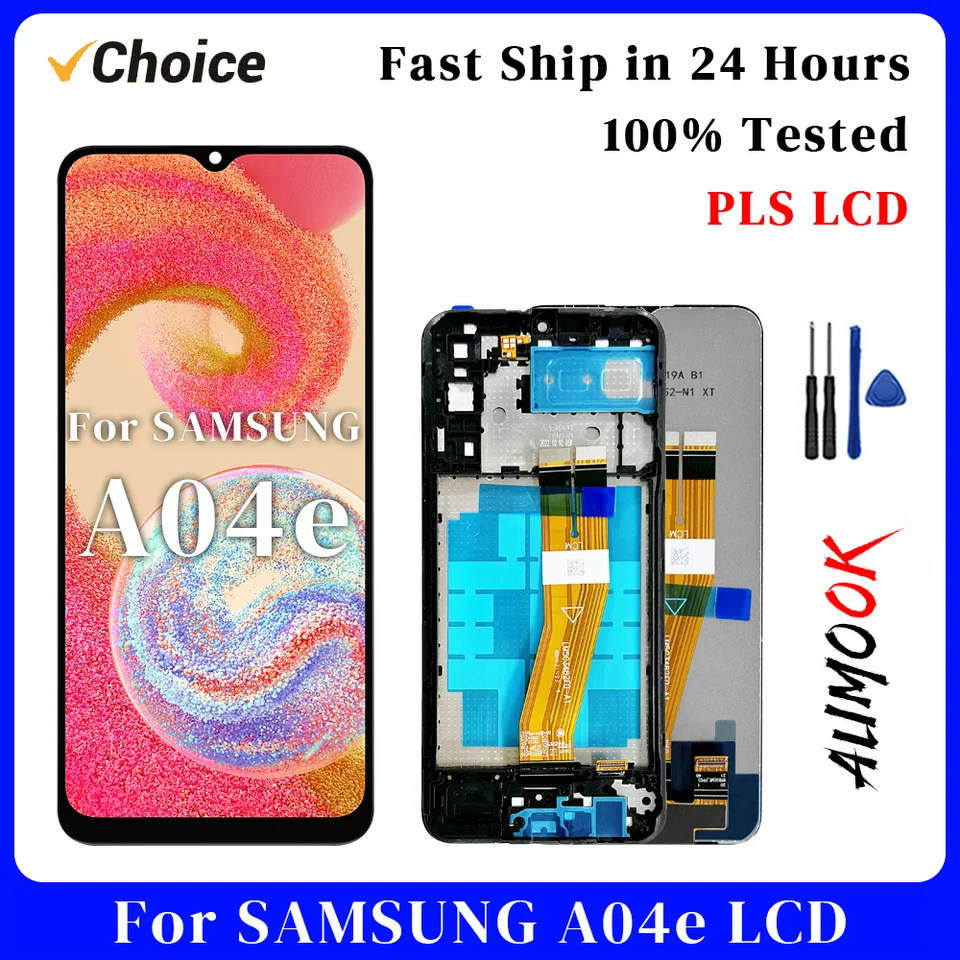 A04e PLS LCD para Samsung A04E pantalla LCD MONTAJE DE digitalizador con pantalla táctil piezas ...