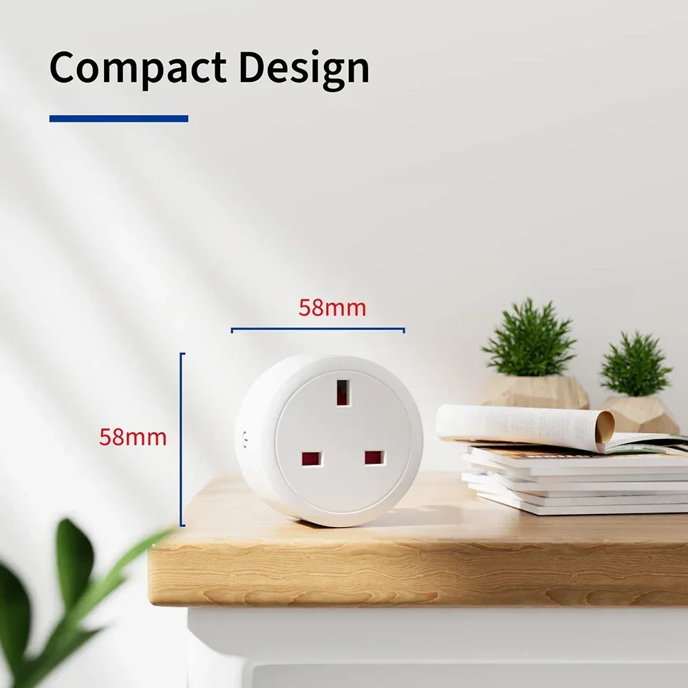20A 16A UK Plug TUYA WIFI Smart Socket With Power Monitor Voice Control ...