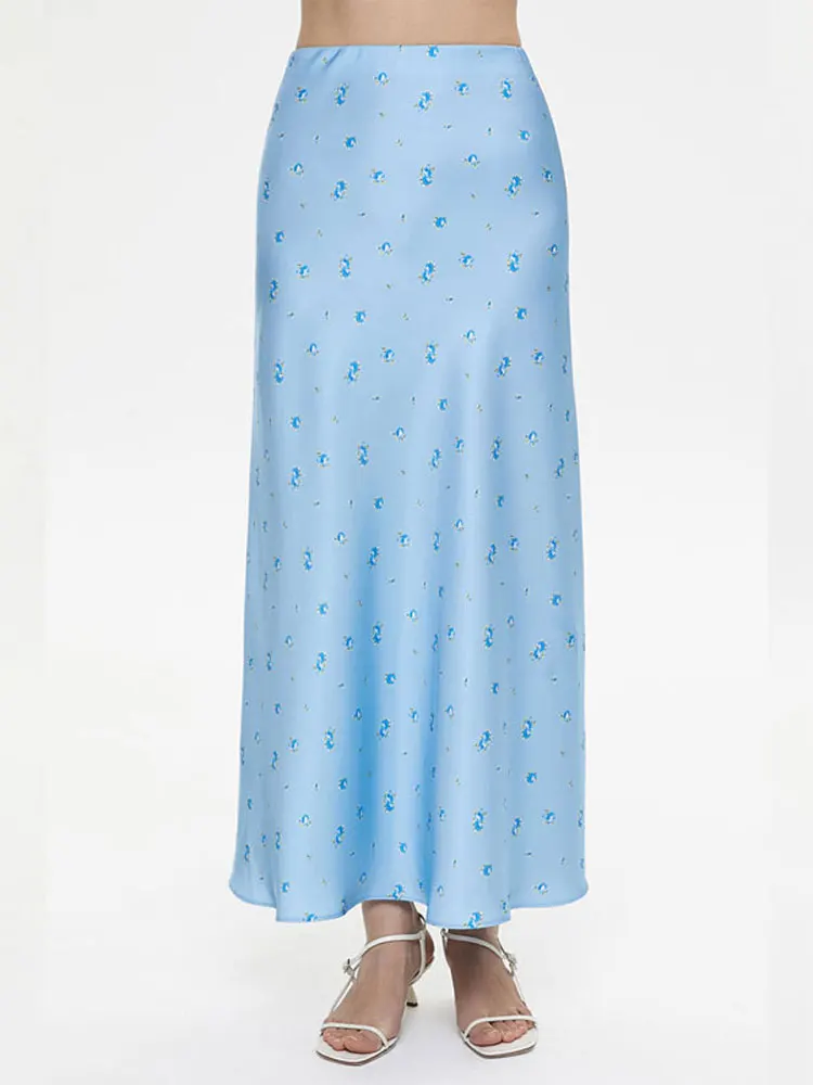 Tossy Summer Printed Fashion Long Skirt For Women High Waist Contrast ...