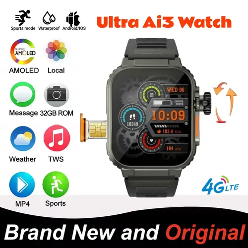 Reloj Inteligente Ultra Ai3 Original Con 4G Android Amoled