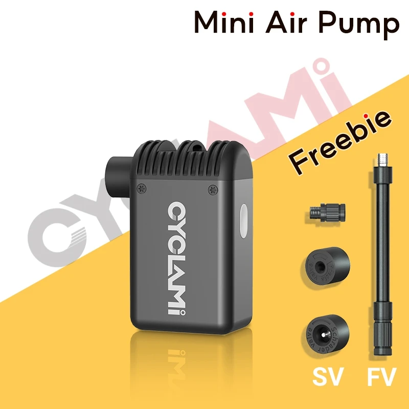 CYCLAMI Mini Portable Pocket Bike Electric Air Pump Schrader Presta ...