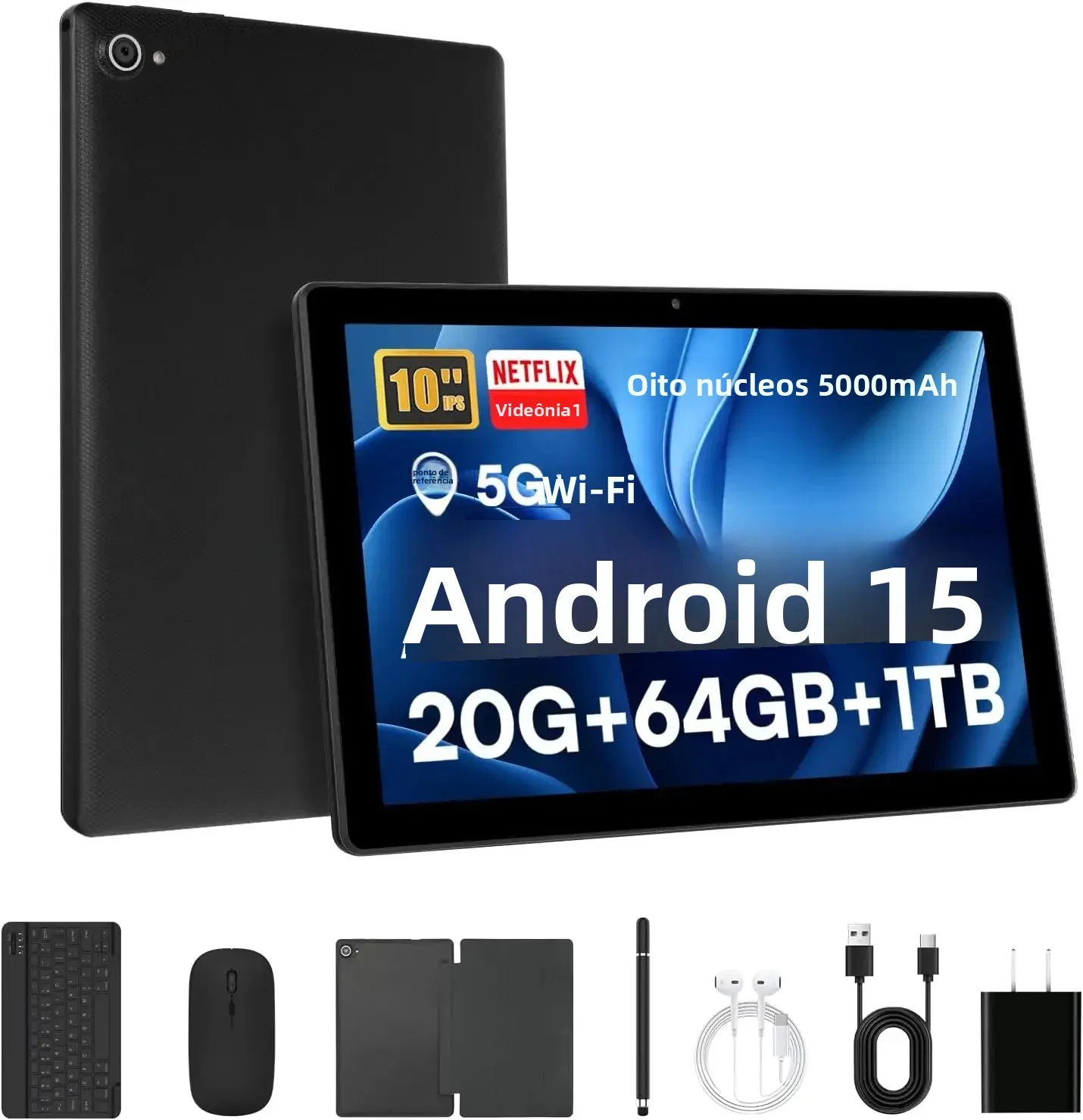 Mais novo tablet 10 Polegada android 15 octa-core 20gb ram 64gb rom ...