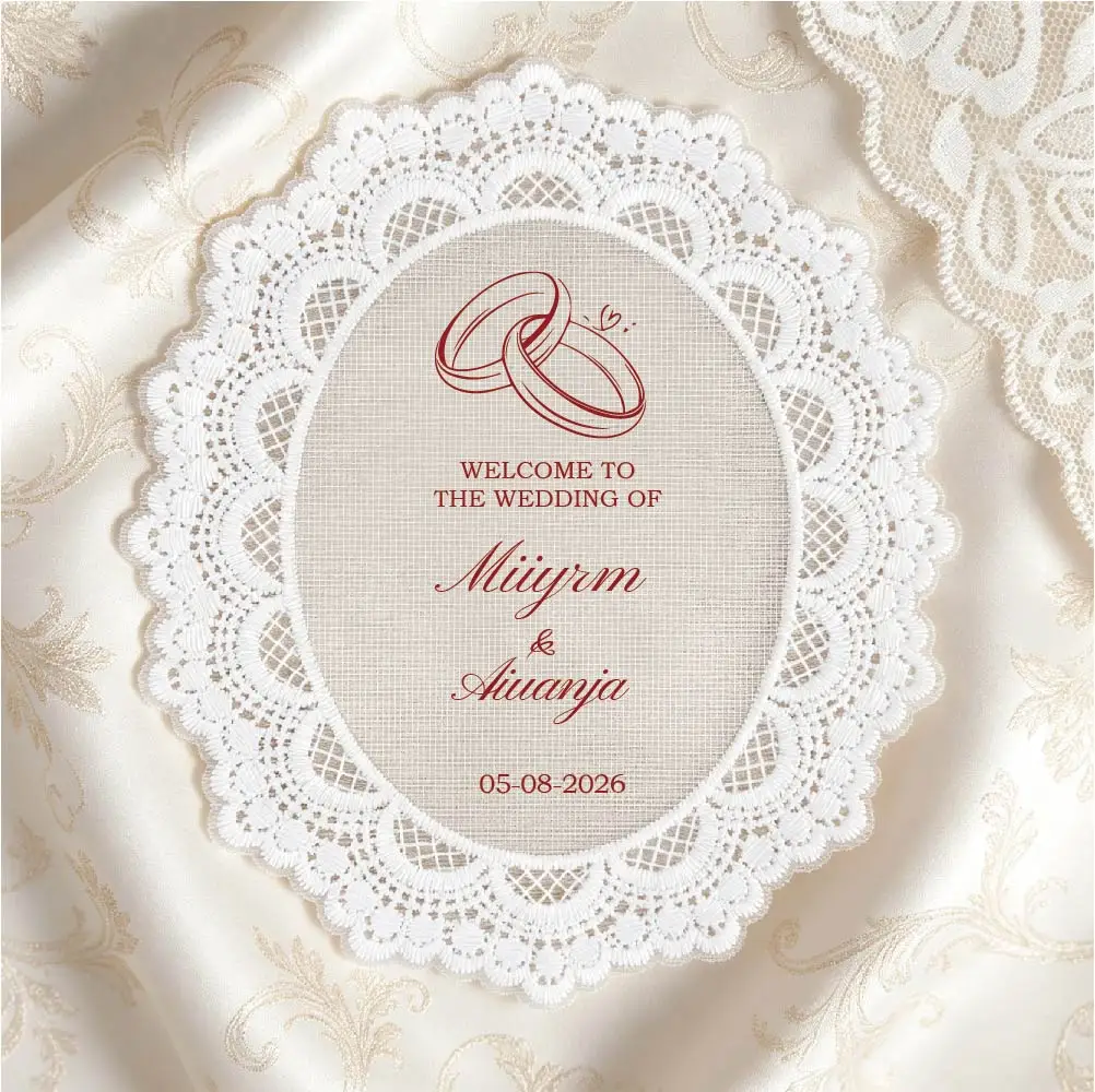 Personalized Lace Oval Invitation Card, Elegant Party Dinner Invitation ...