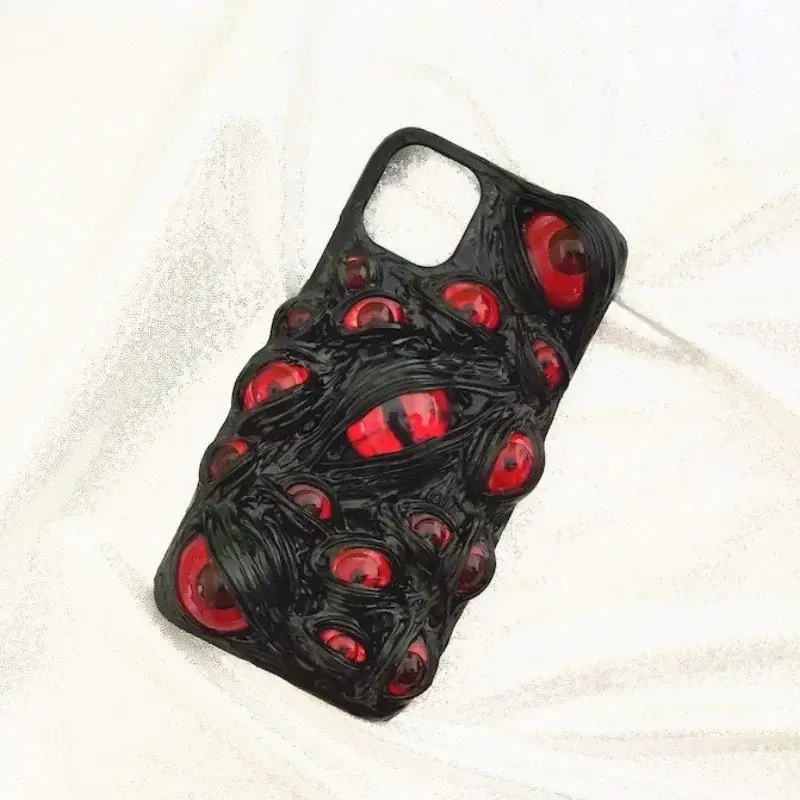 Scary 3D Gothic Eyes Iphone Case – Black Decoden, Horror Design!