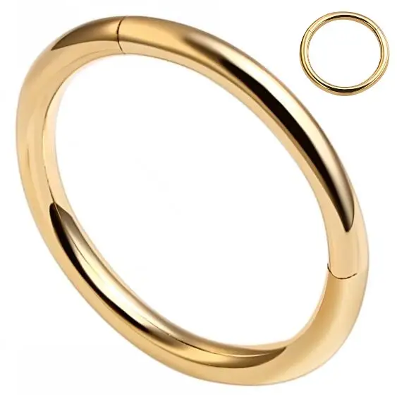 Eternal 18K Gold Hoop Ring For Body Piercing, Smooth & Durable.