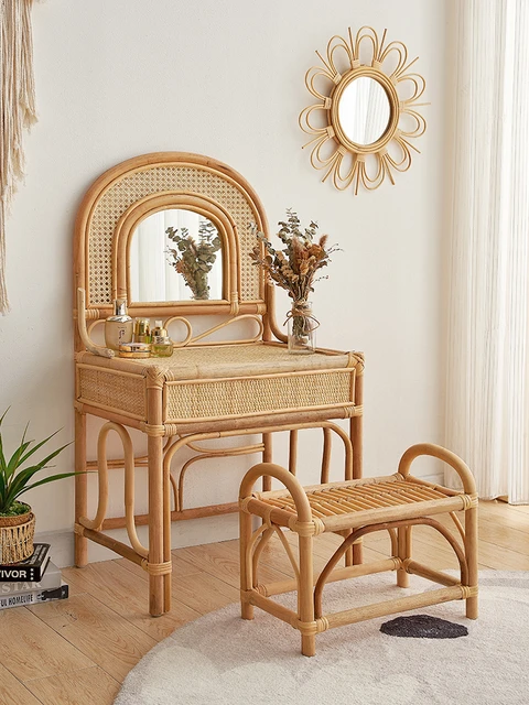 Rattan Dresser Real Rattan Bed Breakfast Style Makeup Table AliExpress