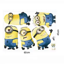 Cute Yellow Cartoon Roles Wall Stickers For Kids Bedroom Decorations ...
