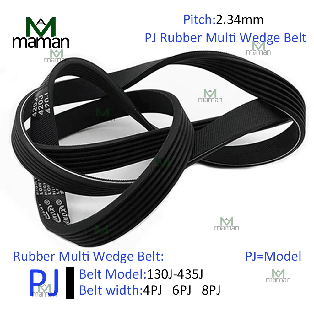 Rubber Multi Wedge PJ Type Multi Groove Belt Models PJ130~PJ435 Multi ...