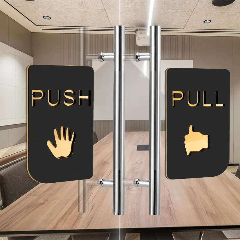 Acrylic Creative Modern Door Sign with Push and Pull Symbol Customize ...