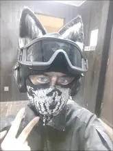 Black Motorcycle Mask, Genesis 9 Skull Design, Windproof, Character Mask.