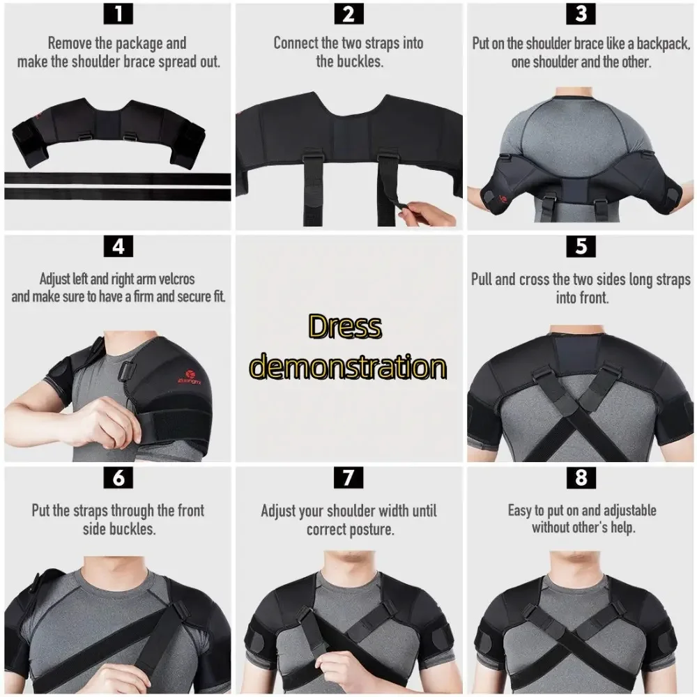 Adjustable Cross Shoulder Support Straps Polyester Fiber Hand Wash Only ...
