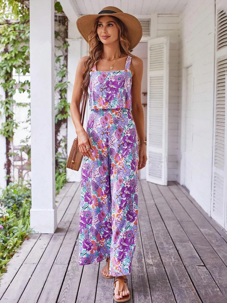 Elegant Long Jumpsuit Women Sexy Backless Wide Leg Jumpsuits Casual ...