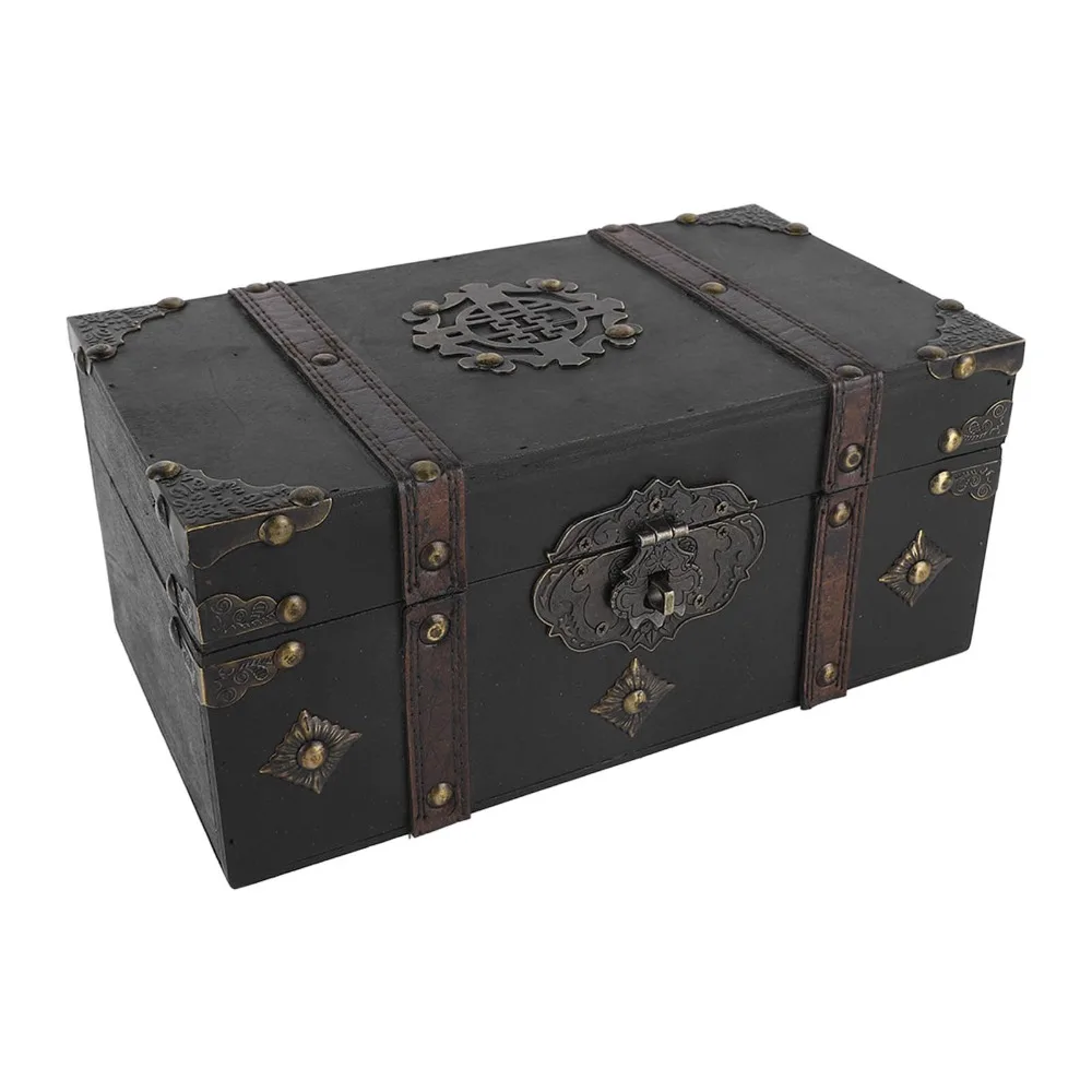 3pcs Decorative Boxes Retro Wooden Storage Box With Key With Lock ...