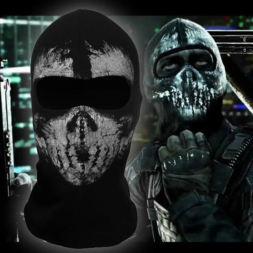 Mask Skull Ghost for Motorcycle Black Cosplay Costume Ghost Face War ...