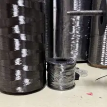 Lenght 30m 50m 100m 1K 3K 6K 12K 24K 48K 50K Carbon Black Fiber Thread ...