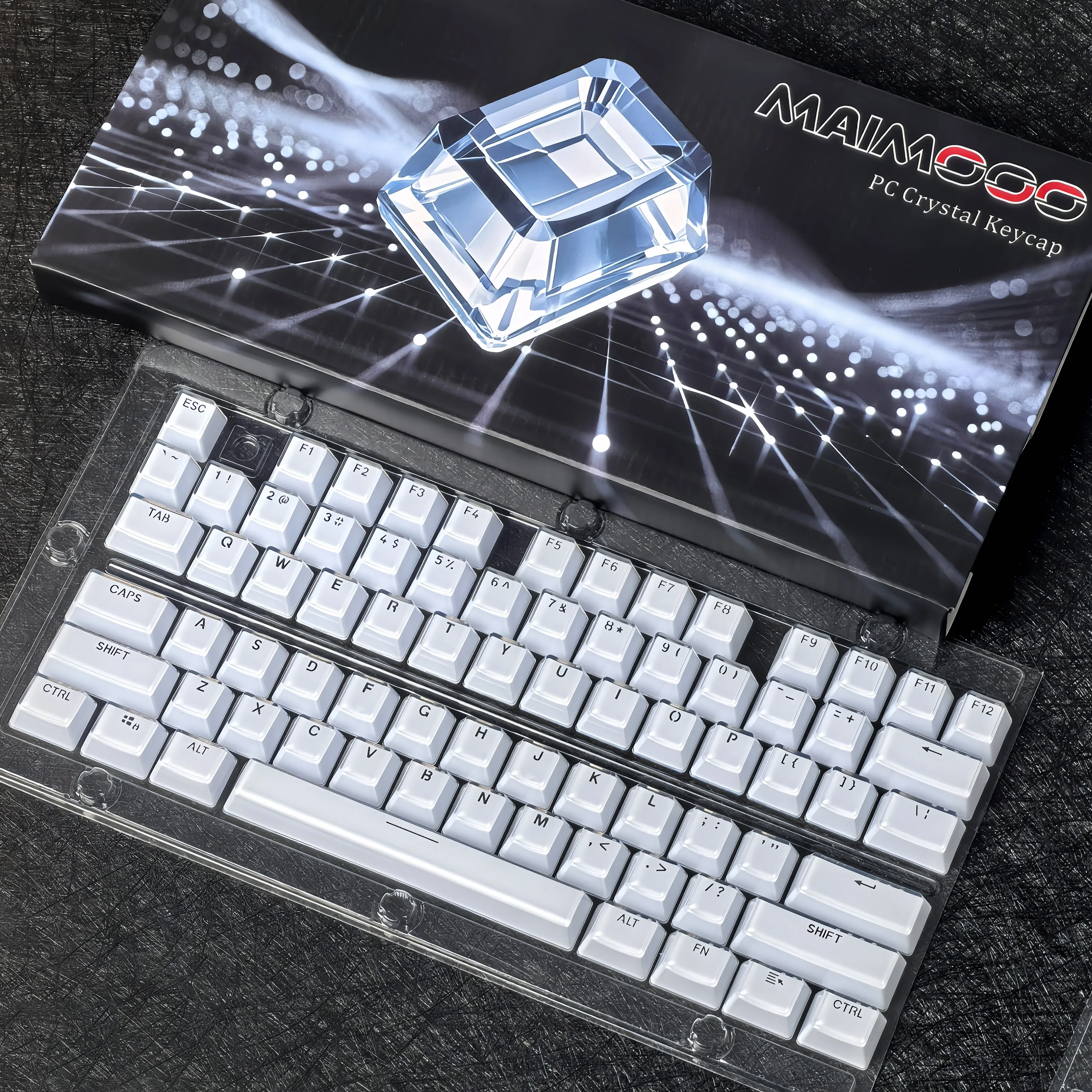 Translucent Keycaps 104/123 Keys Layout Low Profile White Keycaps DIY ...