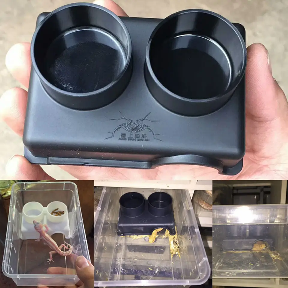 Black Three-In-One Reptile Hide Box, Perfect For Snakes And Geckos.