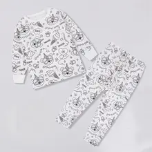 Colorable Two Piece Pajama Set for Children Boys Girls Color Your Own ...