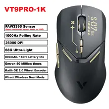 Rapoo VT9PRO mouse recarregável sem fio mouse gamer 26000DPI 8 Buttons Optical paw3398 rato sem ...