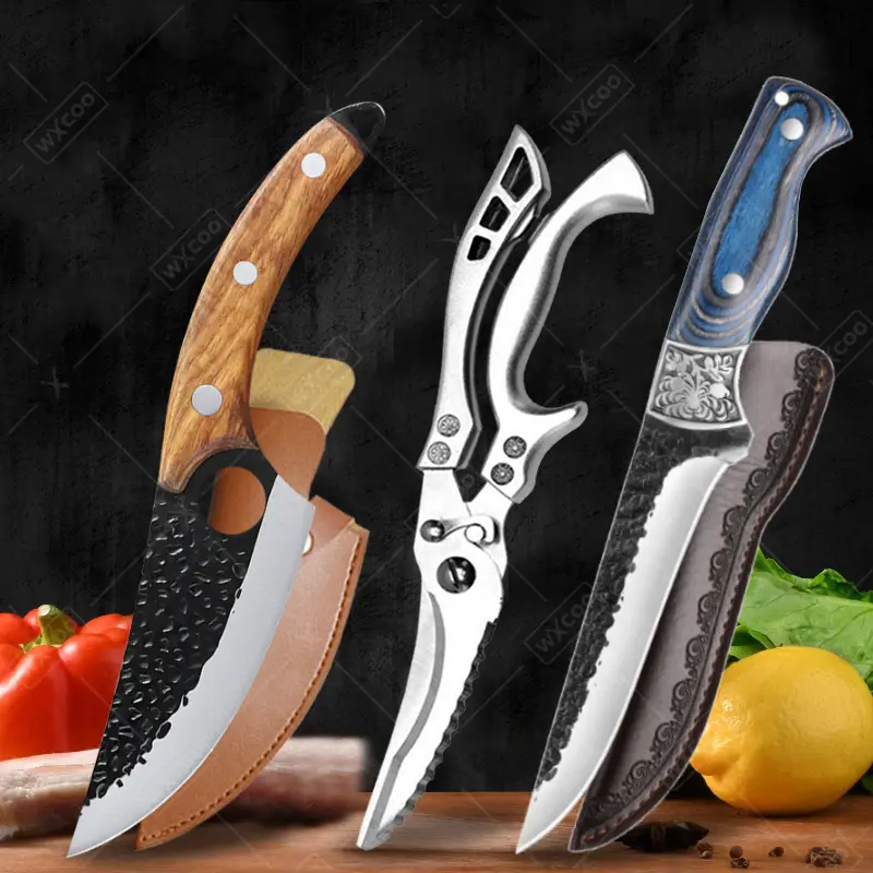 Wxcoo Professional Kitchen Knives Set: Stainless Steel, Multi-Purpose ...
