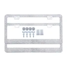 American size License Plate Frame with Diamond Inlay Stainless Steel ...