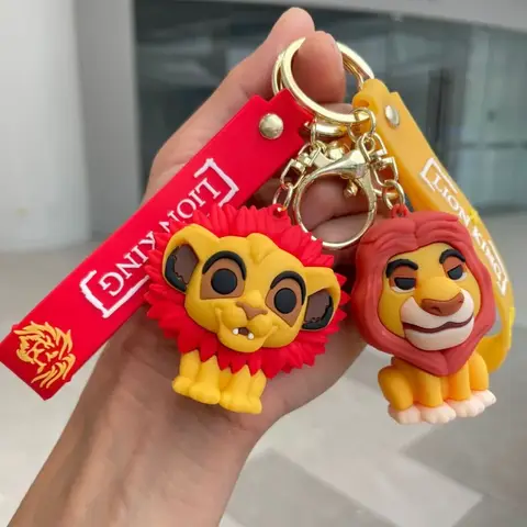 The Lion King Simba Anime Keychain Cartoon 3D Doll Keyring Children's ...