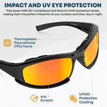 Motorcycle Riding Glasses Foam Padded UV400 Eye Protection Goggles ...
