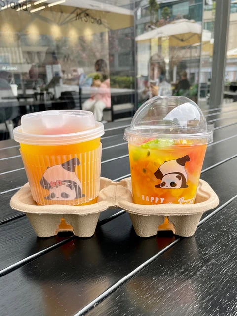 50pcs Coffee cup disposable cute plastic clear cold drink packaging juice milk tea bubble tea cups with lids 400ml party favors