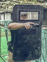 High-Strength Abs Riot Shield, Customizable Defense Prop For Live Events.